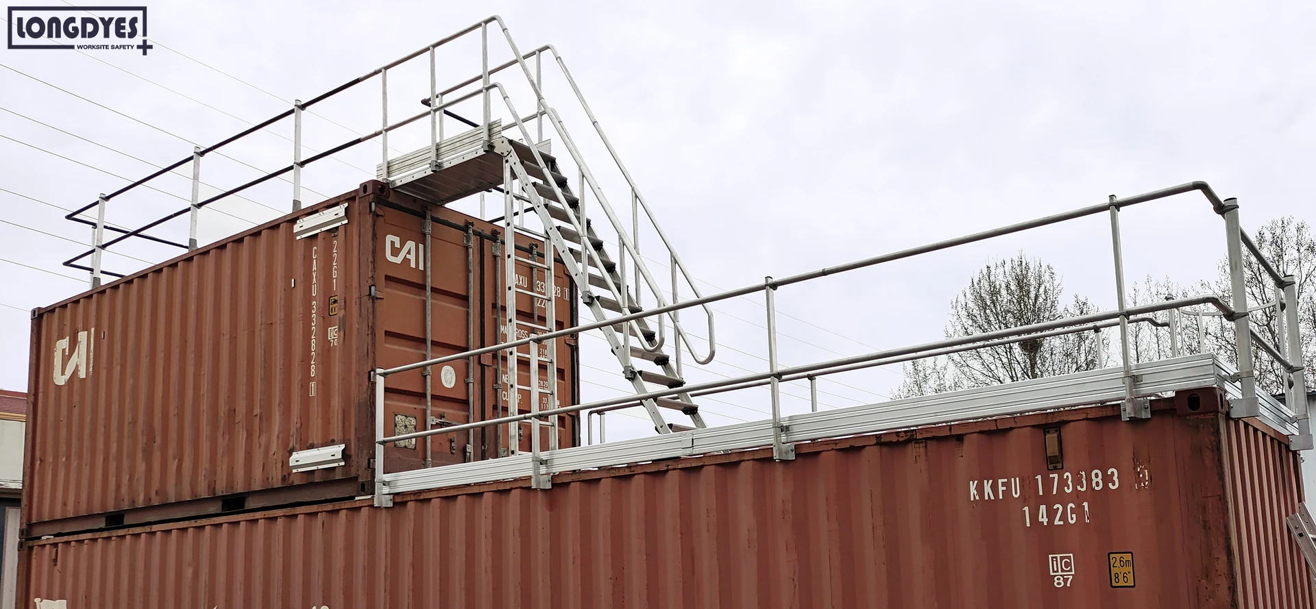 Container Fall Protection System Arrest Equipment Safety Guardrail And ...