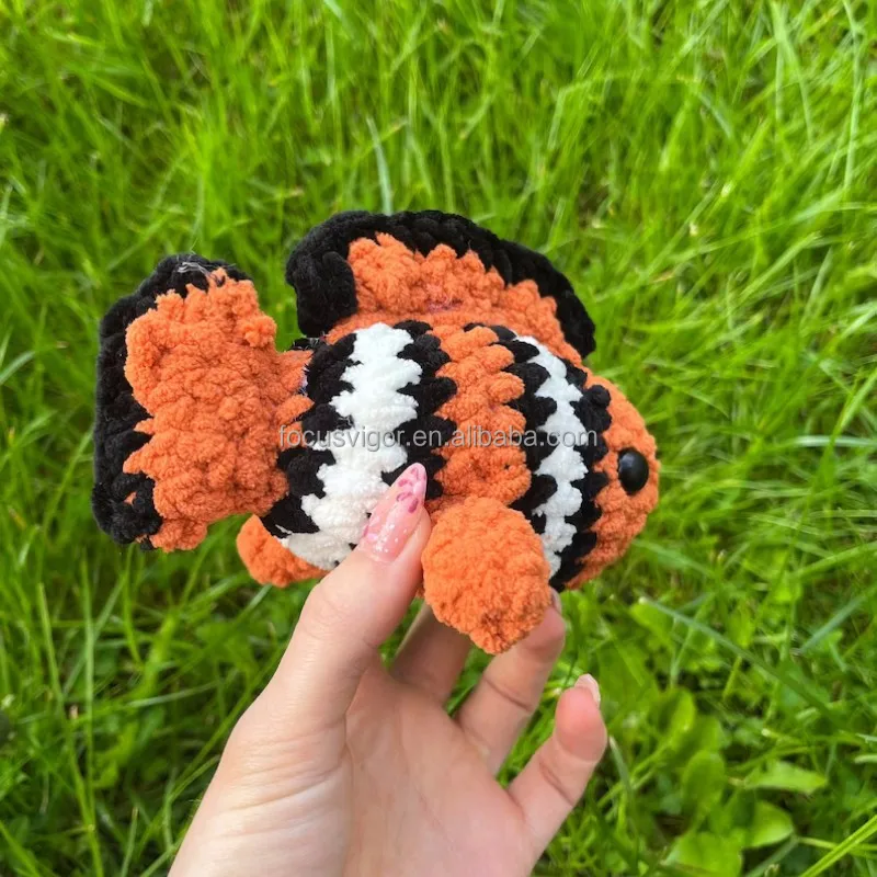 Soft Fluffy Fish Amigurumi Crochet Stuffed Cartoon Animal Toys Crochet ...