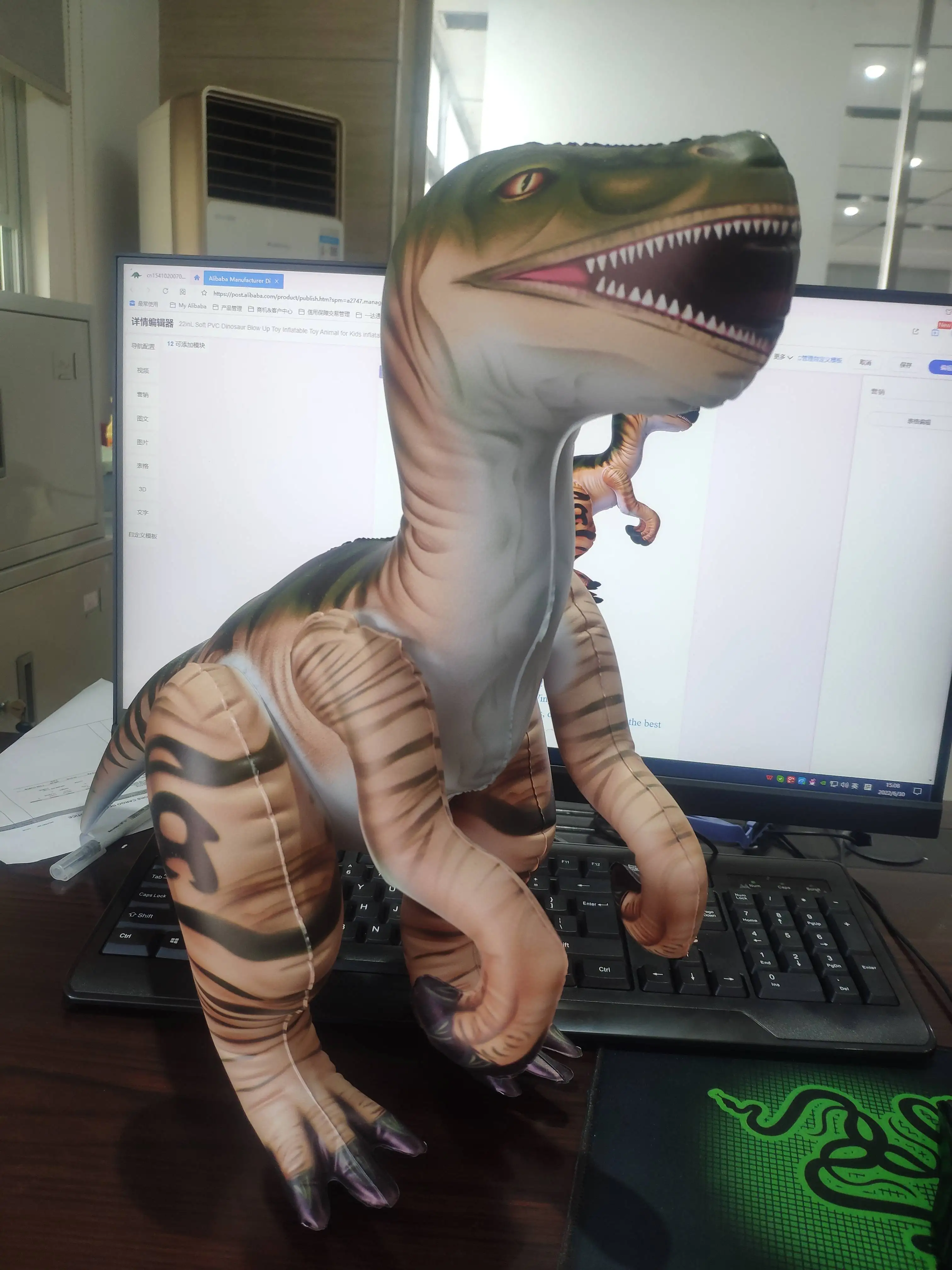 Inflatable Dinosaur Toy Mini Raptor Soft Pvc Balloon Blow Up Toy ...