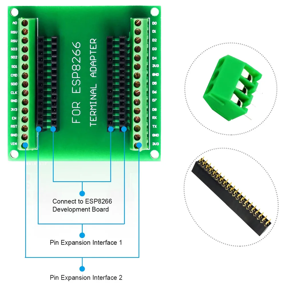 Esp8266分接板gpio 1到2 Esp8266 30引脚扩展板,用于节点mcu Esp8266 Esp 12e开发板 Buy Esp8266分线板 Esp8266 30pin扩展板