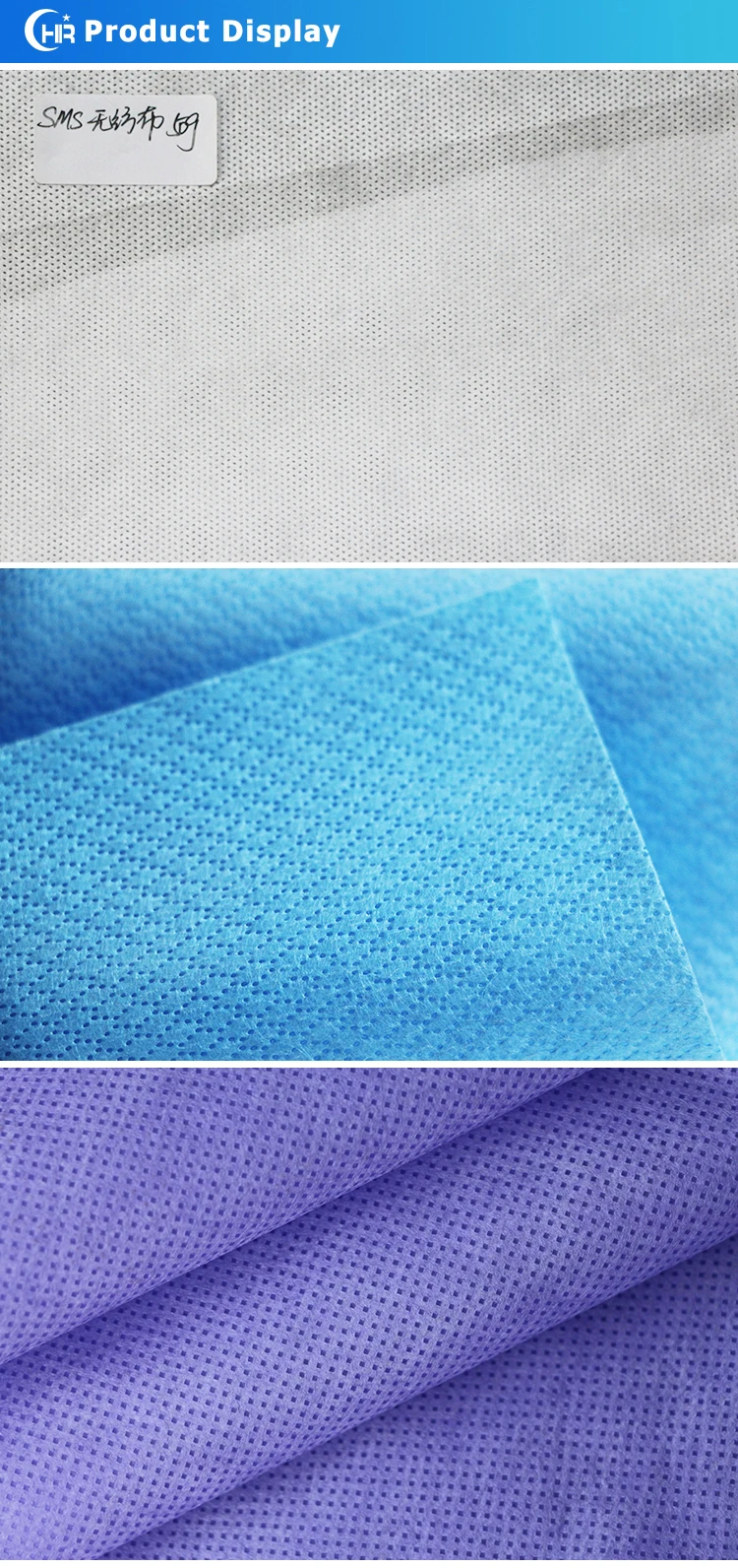 Medical Use Non Woven Fabric Roll 35g 40g 45g 1.6m/2.4m/3.2m Pp Sms ...