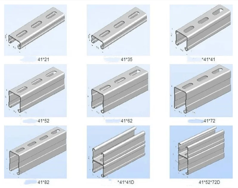 Hot Dip Galvanized Mild Steel Unistrut 41x21 Slotted Strut C Channel ...
