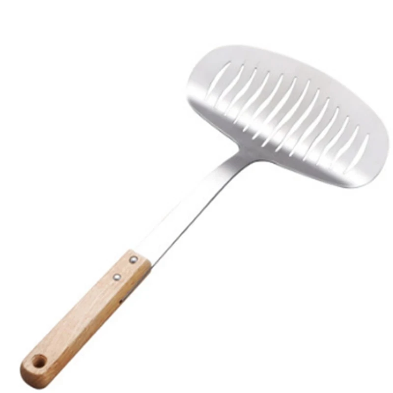Stainless Steel Long Wood Handle Drain Shovel Thickening Cooking ...