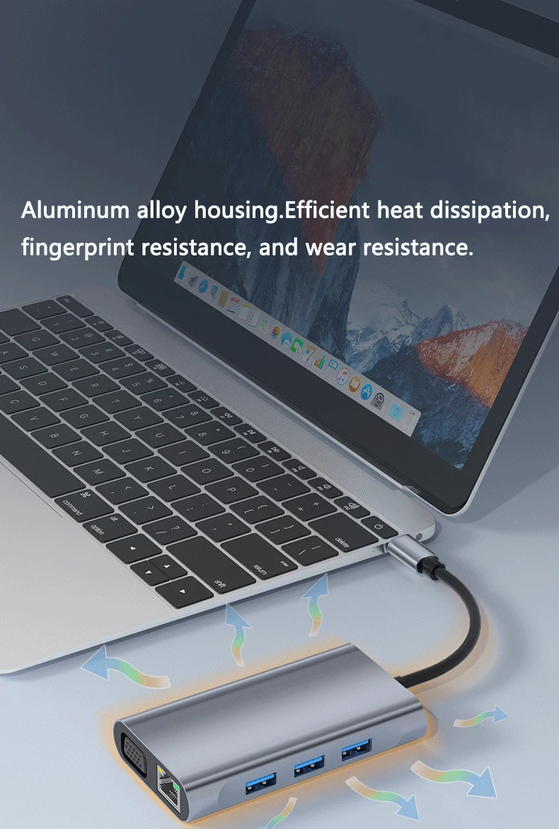 Sd Tf Card Reading Dock Concentrator 7 In 1 Multi-function Type C Usb ...