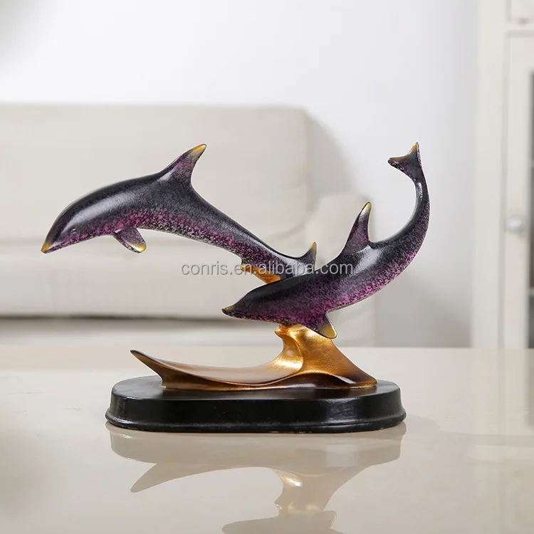 Resin Animal Ornaments Desktop Table Resin Dolphin Statues Home ...