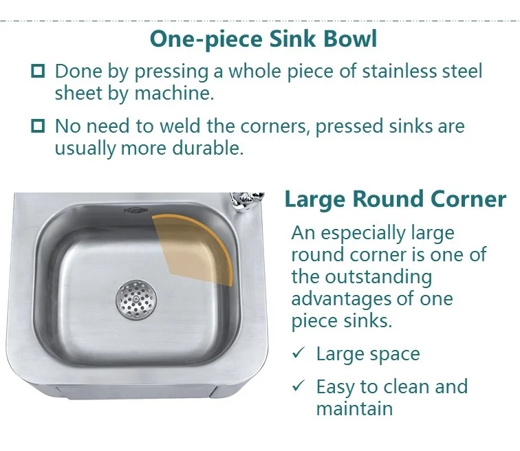 Commercial Utility Kitchen Hand Wash Sink - Stainless Steel