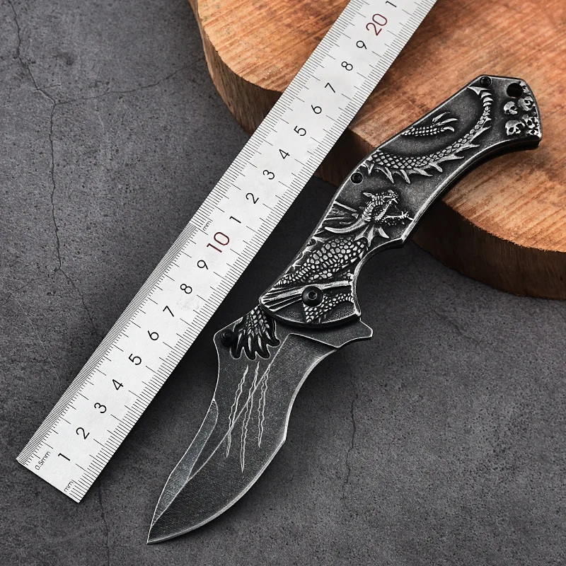 Dragon Lizards Folding Knife Outdoor Steel Pocket Knife Bushcraft Knife ...