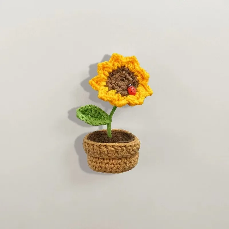 Handmade Crochet Mini Flower Pot Refrigerator Magnet| Alibaba.com