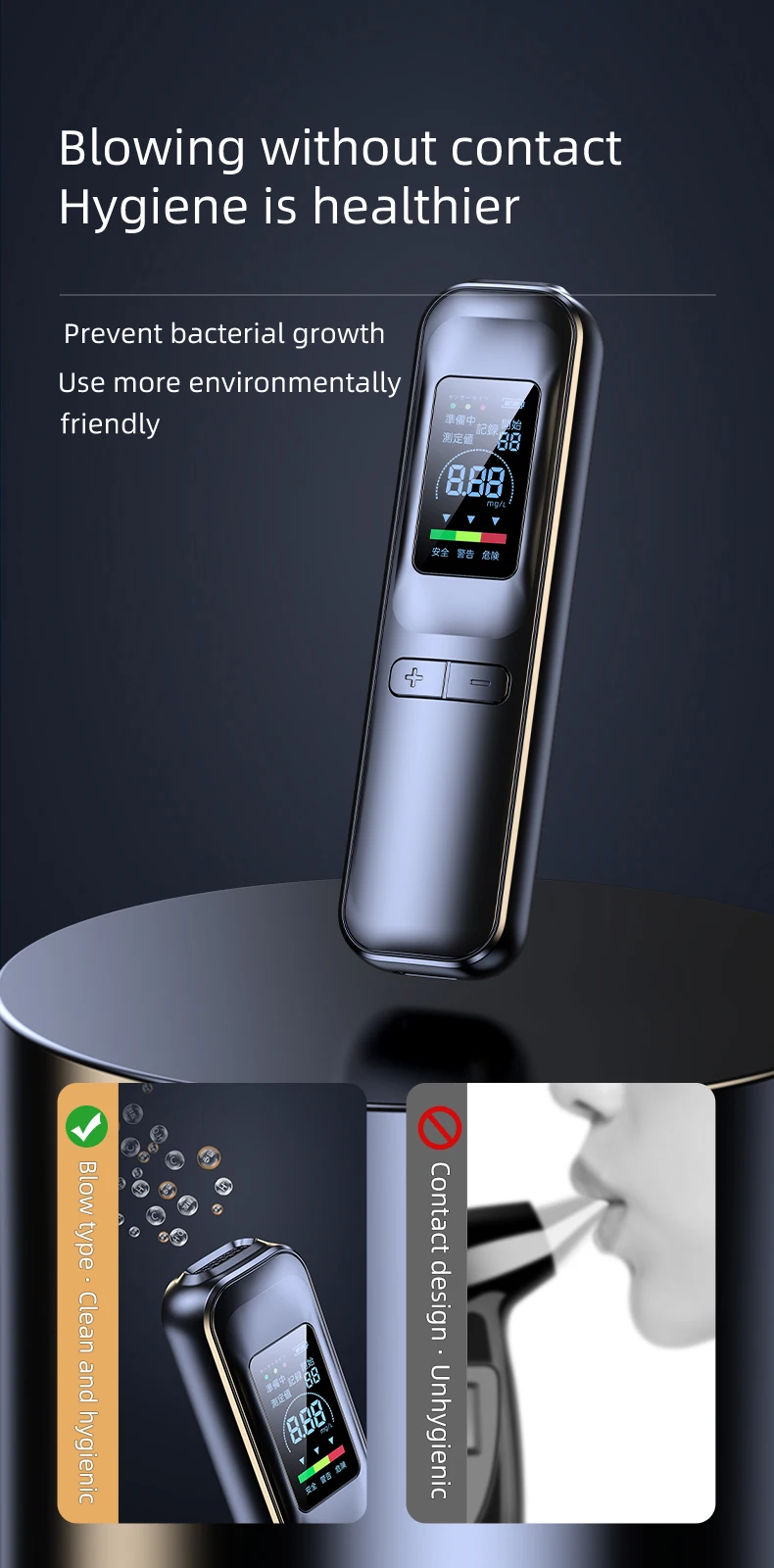 Car Breathalyzer Digital Wine Breath Tester Alcohol Tester Rechargeable ...