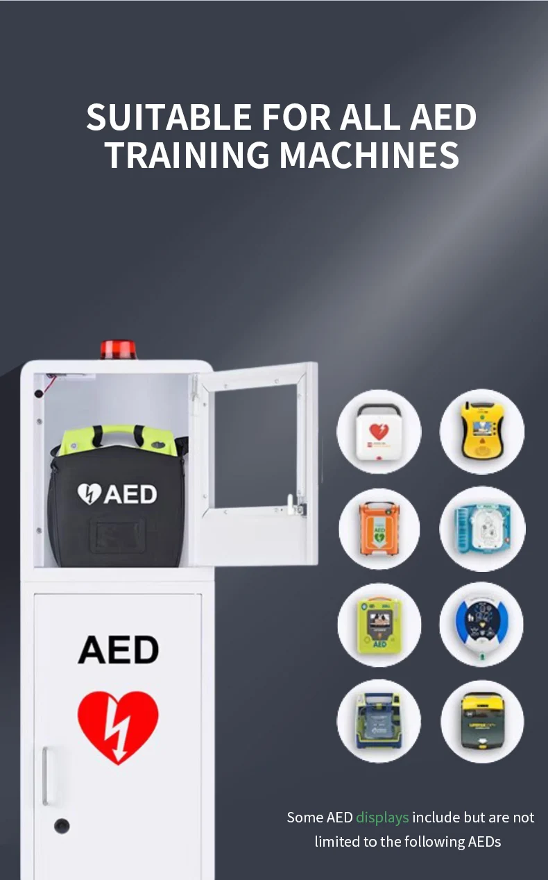 Automated External Defibrillator Box Standing Aed Cabinet With Alarm ...