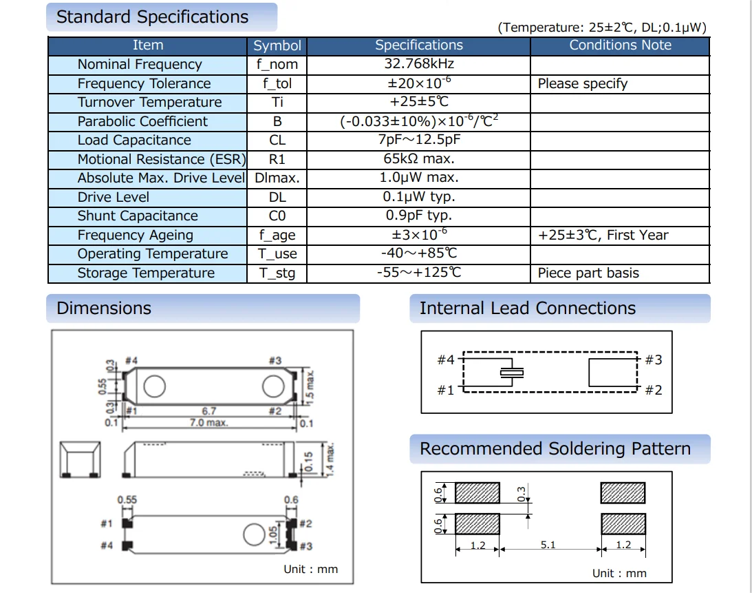 原装精工SSP-T7-F 32.768kHz ± 20ppm 7pF SMD石英晶体单元| Alibaba.com