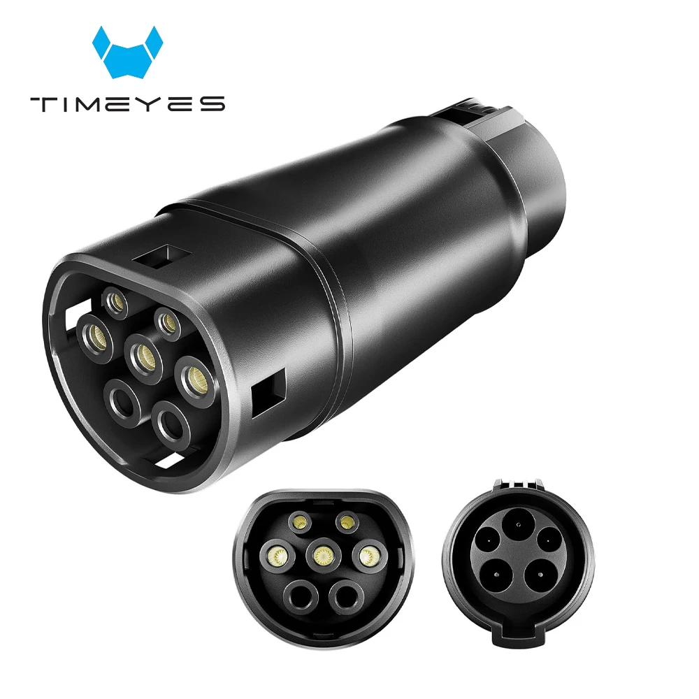 Timeyes 32a Sae J1772 Type 1 To Type 2 Electric Car Adapter Ev Charger ...