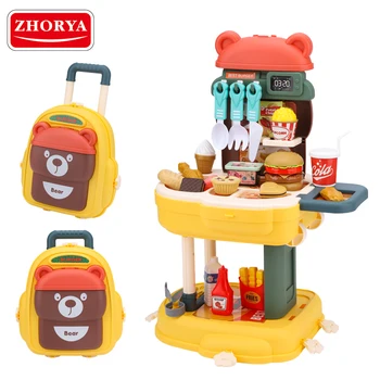 Zhorya 2023 New Fast Food Kid Role Play Burger Shop Set 3 In 1 School ...