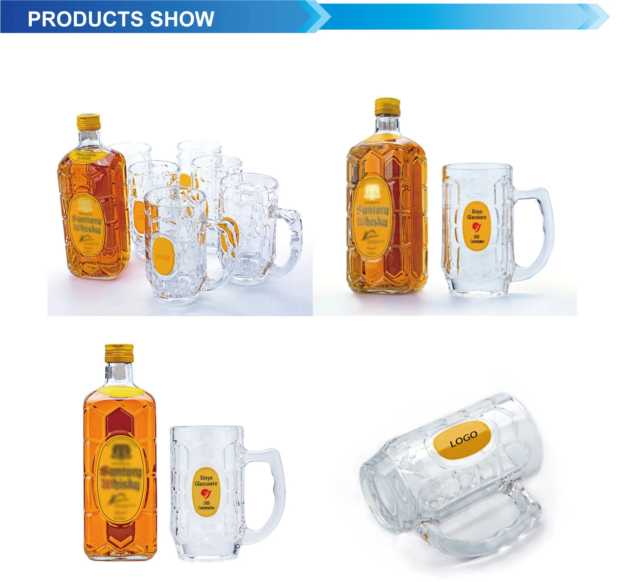 In Stock 360ml Classic Style Beer Cup with Handle Popular Wine Glass ...
