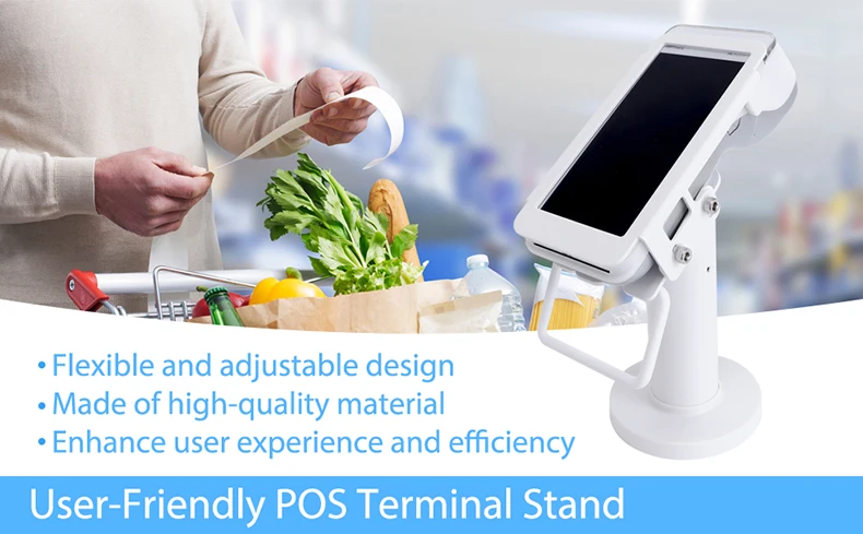 White Color Steel Bracket Metal Stand Universal Terminal Pos Stand Pos ...