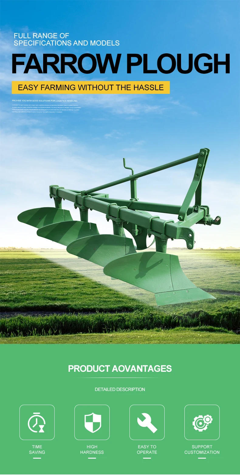 Agricultural Equipment Tractor Mounted Farrow Plough 1lf-325 Hydraulic ...