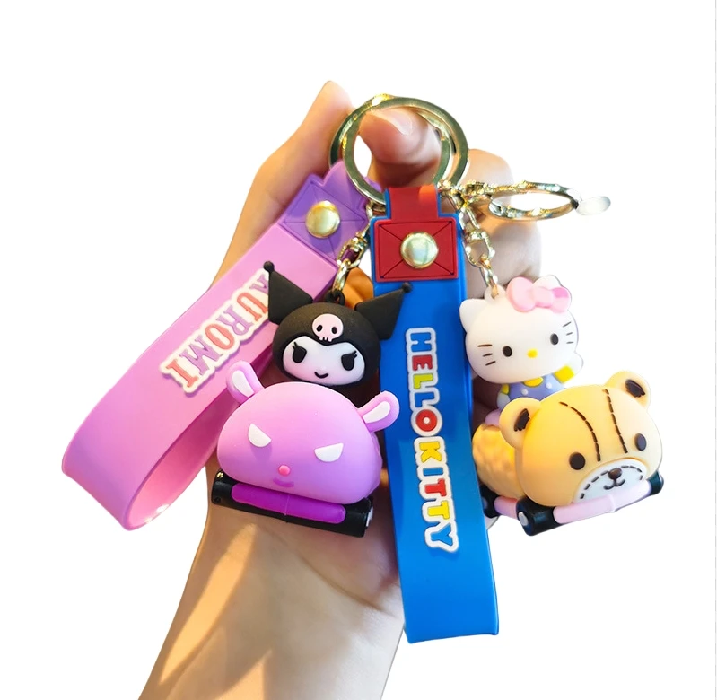 Keychain 3d Doll Lovely Cartoon Kuromi Kitty Melody Cinnamoroll Dodgem ...