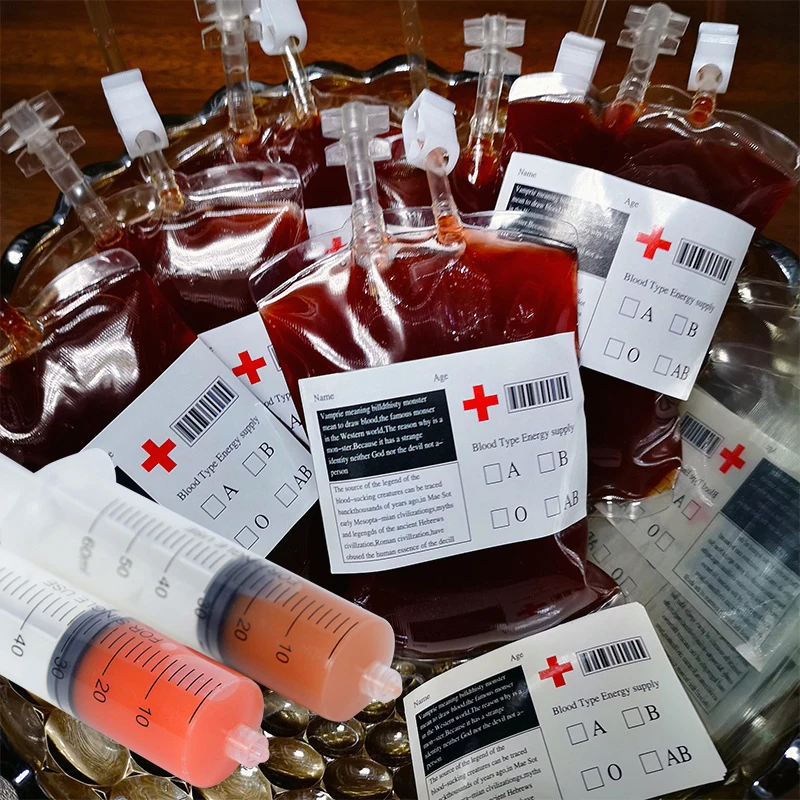 400ml Pvc Clear Halloween Blood Drink Pouch Bag For Halloween Party ...
