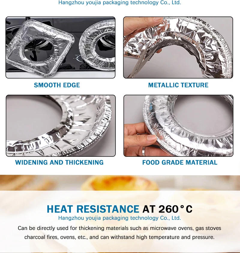 Household Round Aluminum Foil Gas Stove Pad Paper,Used In The Kitchen ...