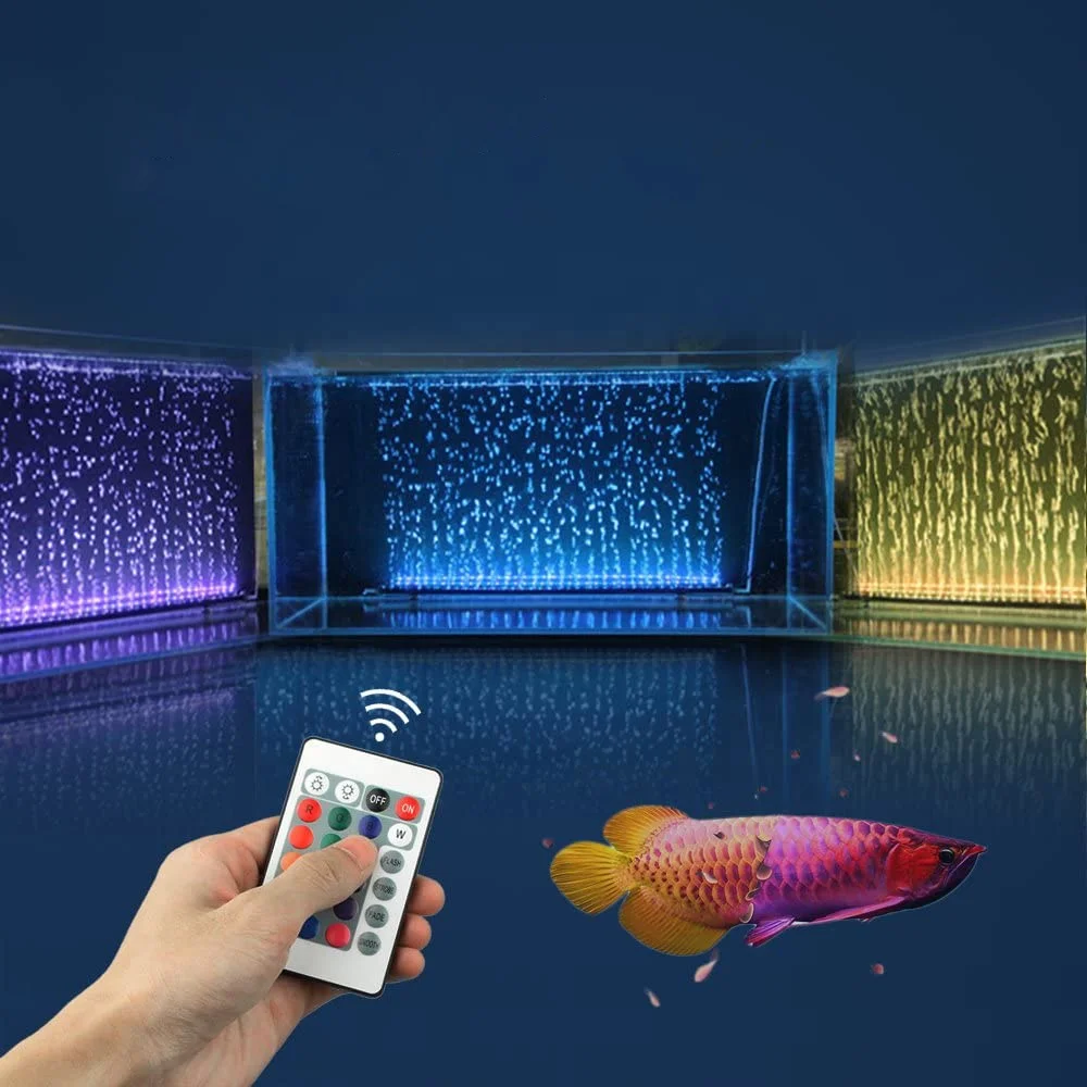 12inch Remote Control Rgb Aquarium Light Ip68 Waterproof Colorful Led ...