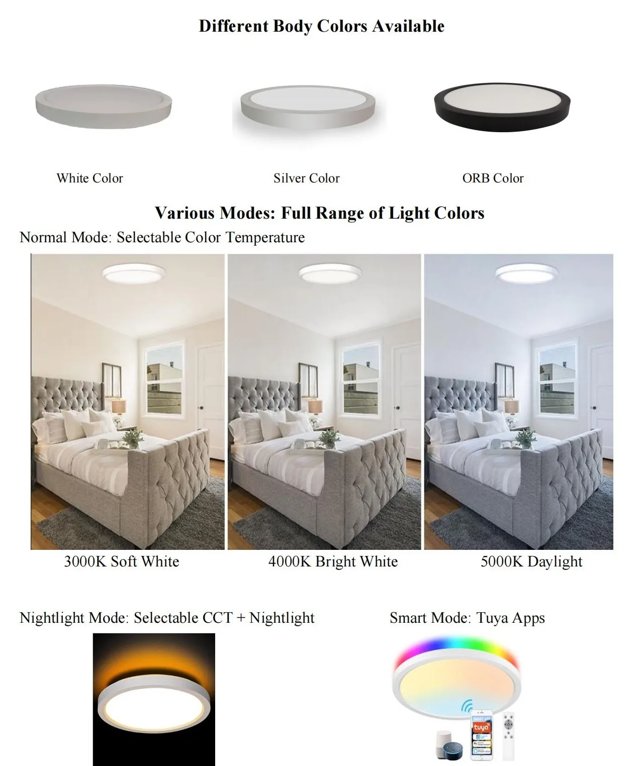 Round Mounted Indoor Ceiling Light Fixture Led For Home Led Ceiling ...