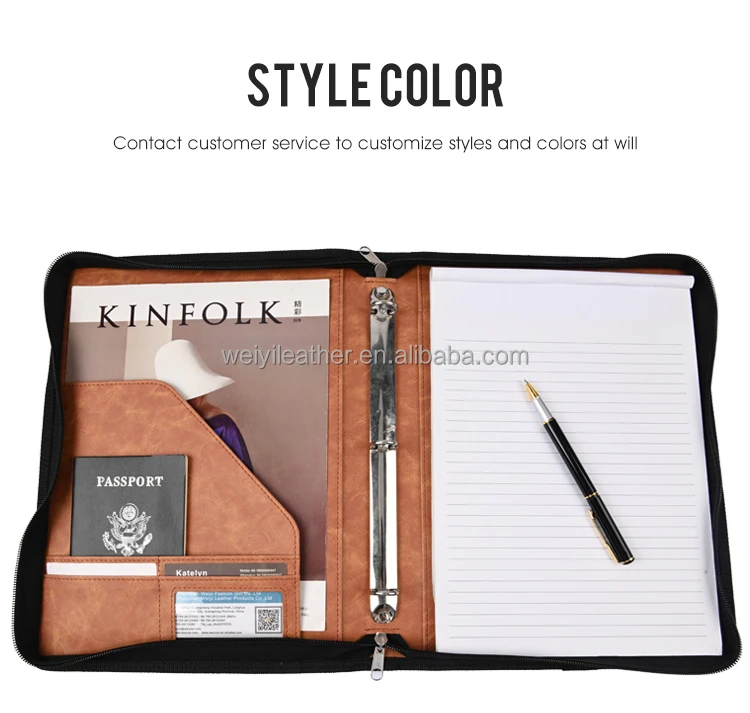 Custom 3 Ring Binders - Durable A4 PU Leather Portfolios