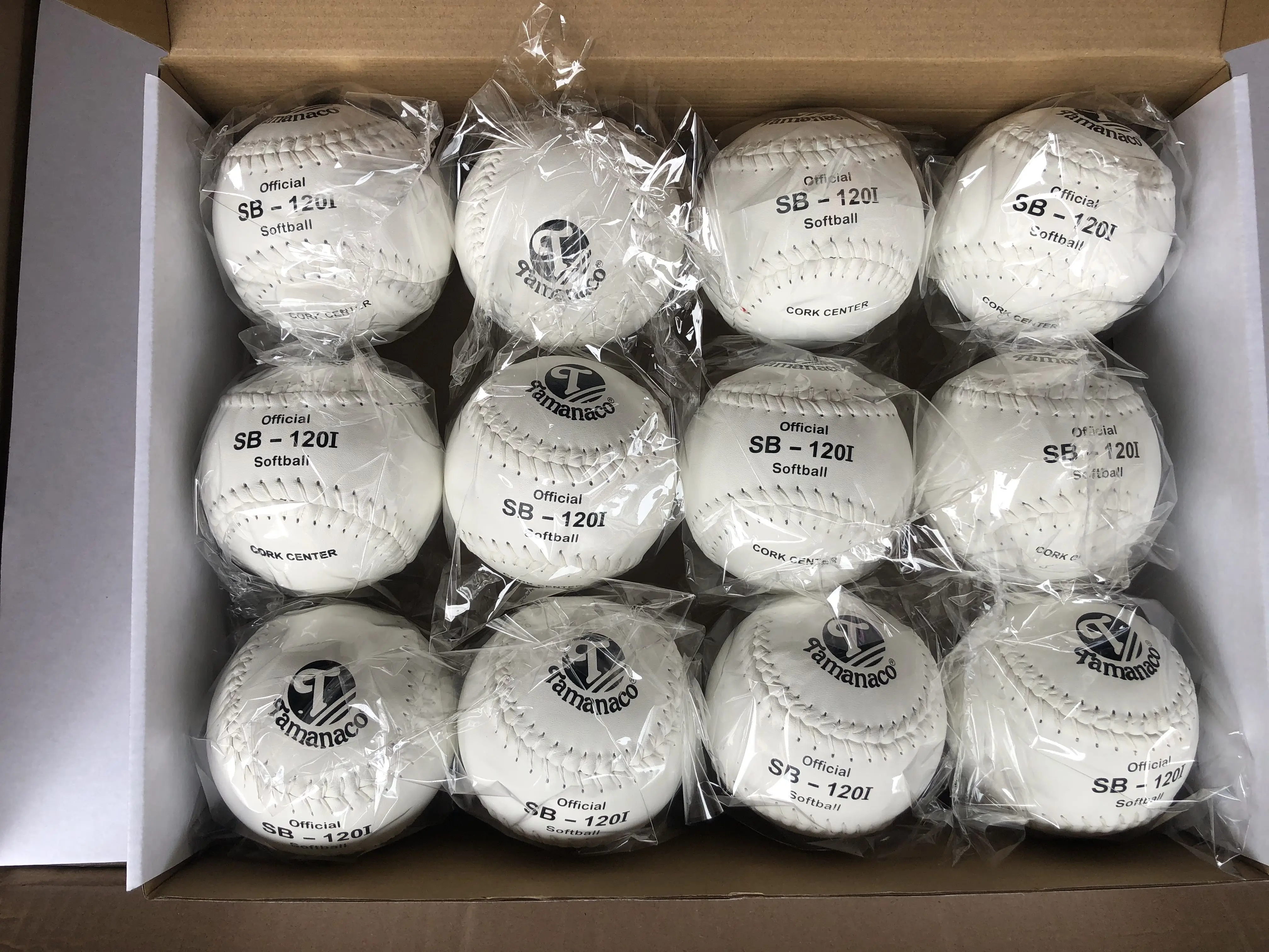 Professional 12 Inch Softball - White PVC Leather, High Compression PK ...