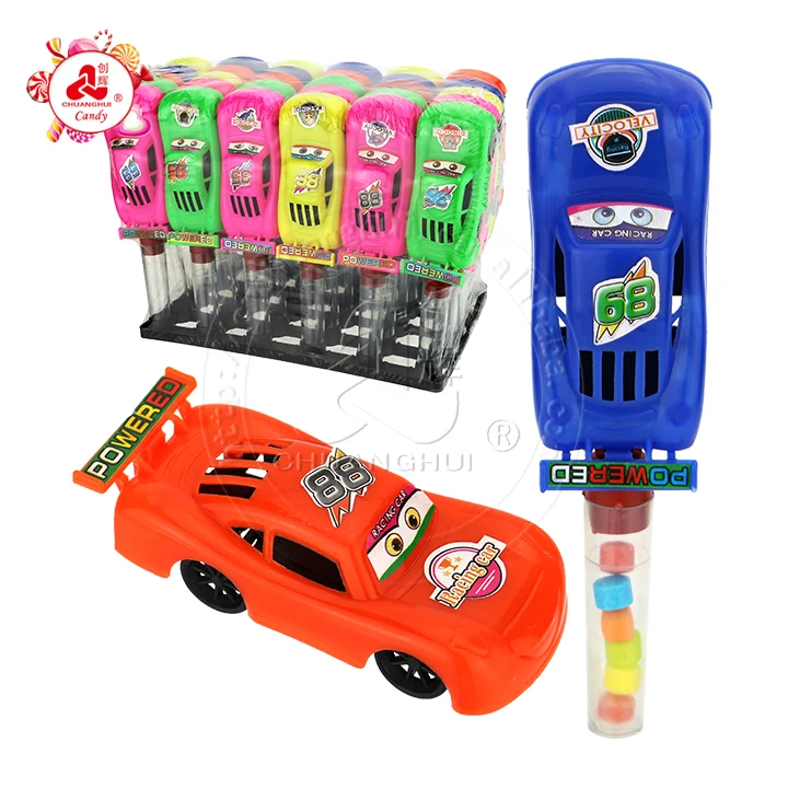 Cartoon racing car toys with pressed candy F1 sports car toy candy ...