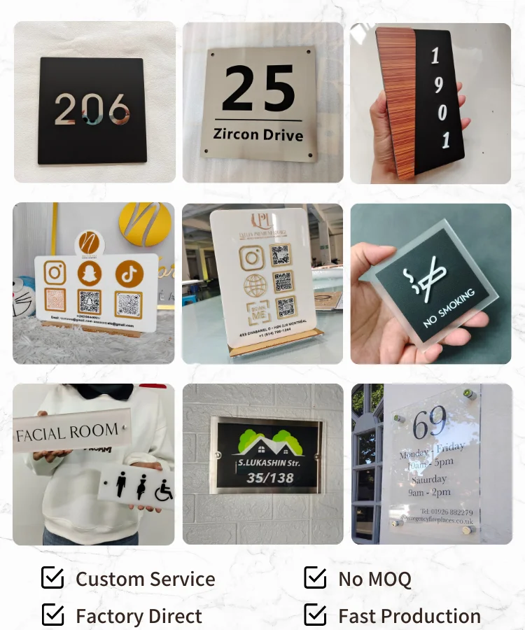 Bs+ Custom Reception Desk Qr Code Sign Table Top Acrylic Social Media ...