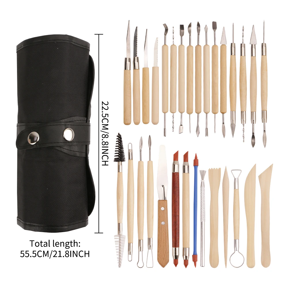 Opeth 42pcs Wooden Quality Pottery Clay Trimming Sculpting Tools Set ...