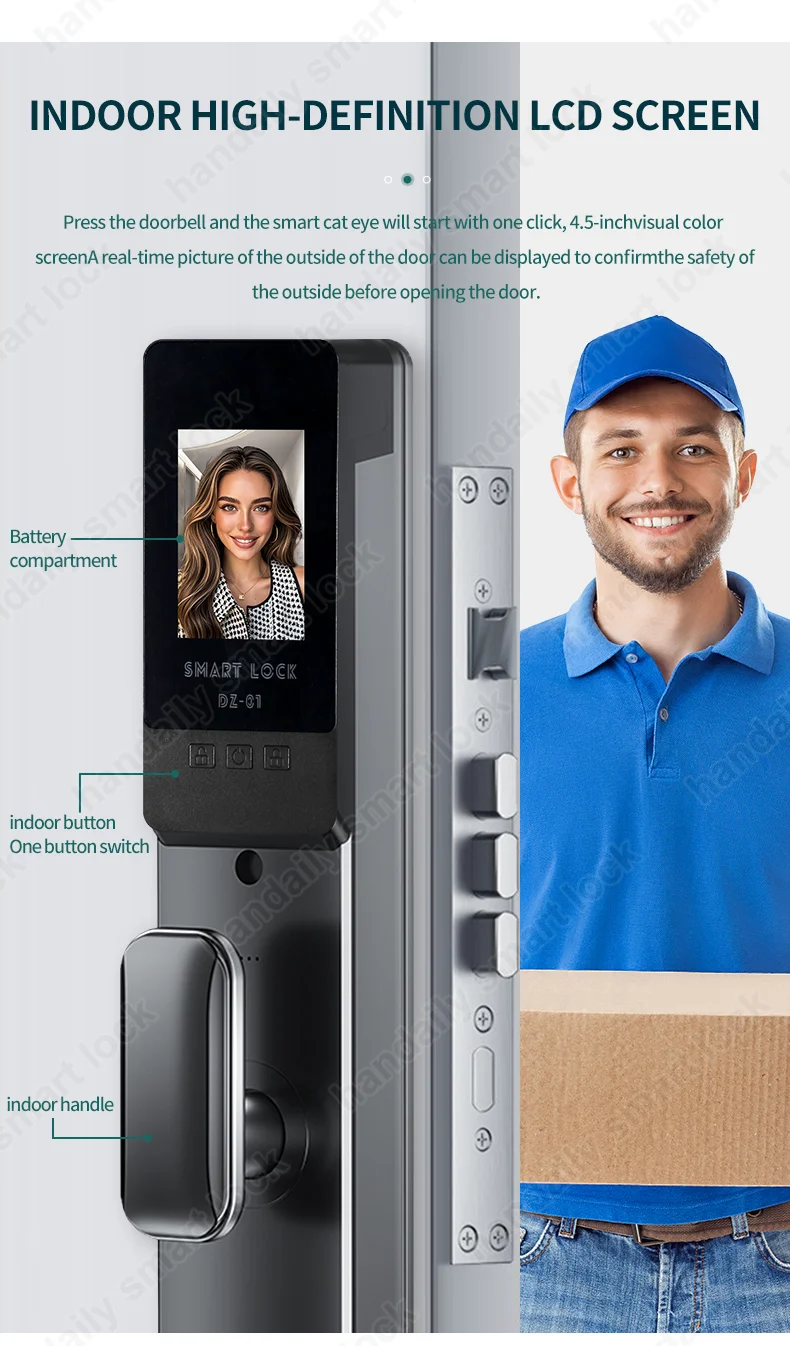 Wholesale Price Smart 3D Face Recognition Door Lock With Camera Digital ...