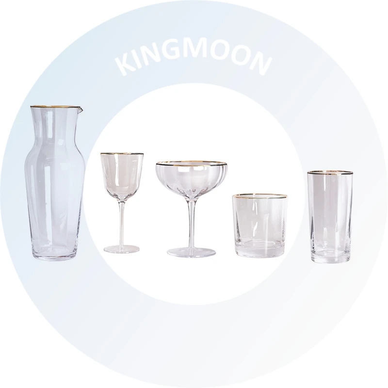 Wholesale Modern Crystal Glass Wine Set Glass Drinkwares With Gold Edge ...