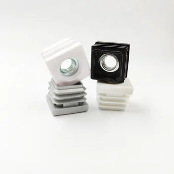 Tube Plastic Inserts Square End Thread Cap Nut Plug For Table Legs ...