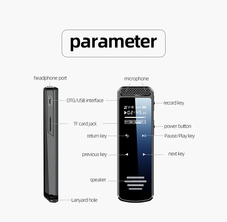 Pen Digital Voice Recorder With Screen Speaker 8/32/64gb Activated ...