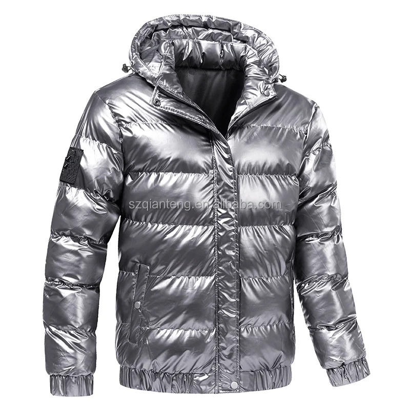 Aqtq Custom Outdoor Male Padded Bubble Warm Winter Shiny Jackets Men's ...