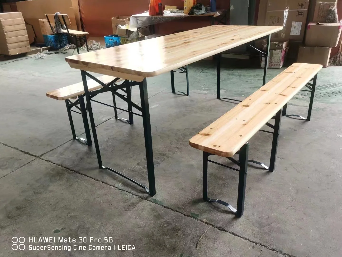 Outdoor Picnic Courtyard Party Dining Folding Brewery Wooden Beer Set ...