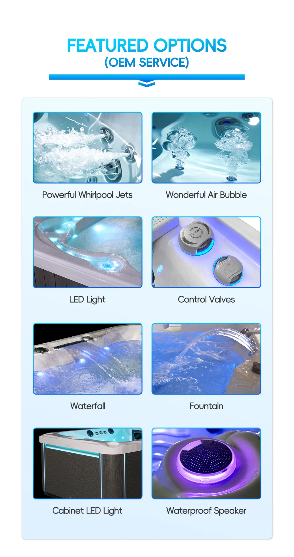 Modern 6-Person Outdoor Spa Hot Tub - Freestanding Jacuzzi