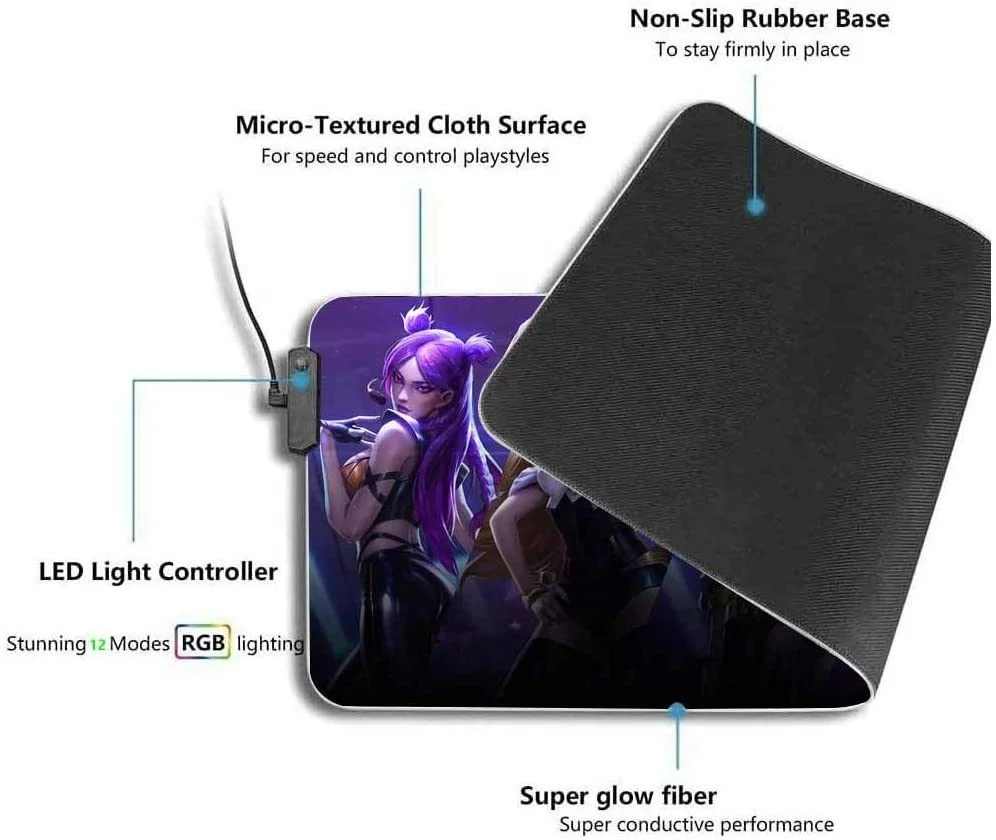 RGB Gaming Mouse Pad Laptop Computer Accessories Techtok Gaming Pc Set ...