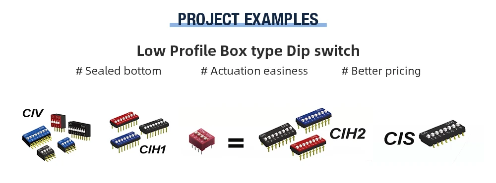 Smd/smt Slide Dip Switch 2.54mm Pitch Raised Actuator Type Single In ...