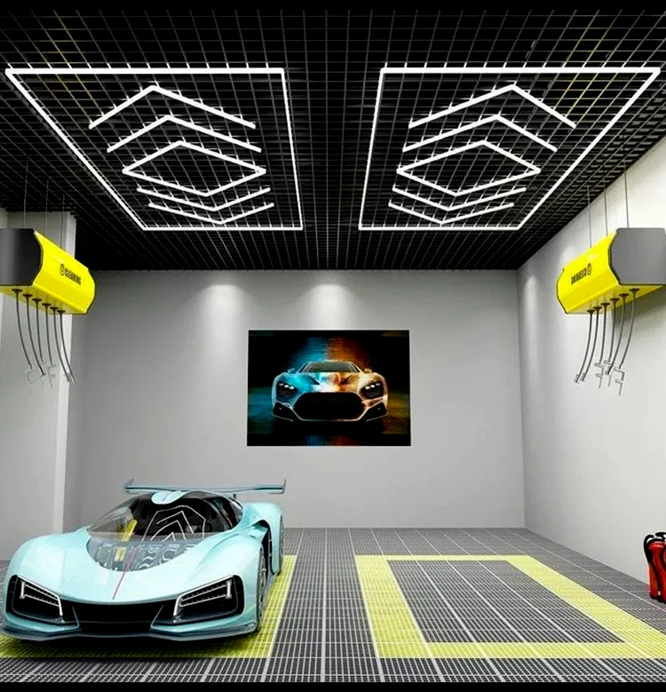 Car Wash Working Lights Inspection Detailing Honeycomb Hexagonal ...