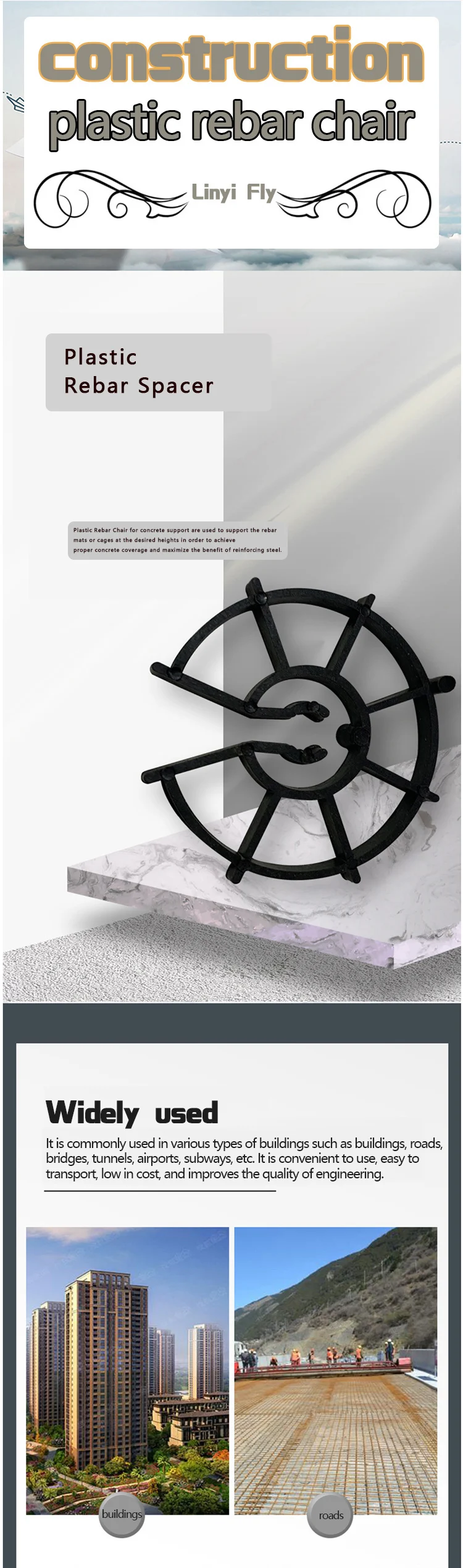 Formwork Accessories - Plastic Rebar Spacers by Fly