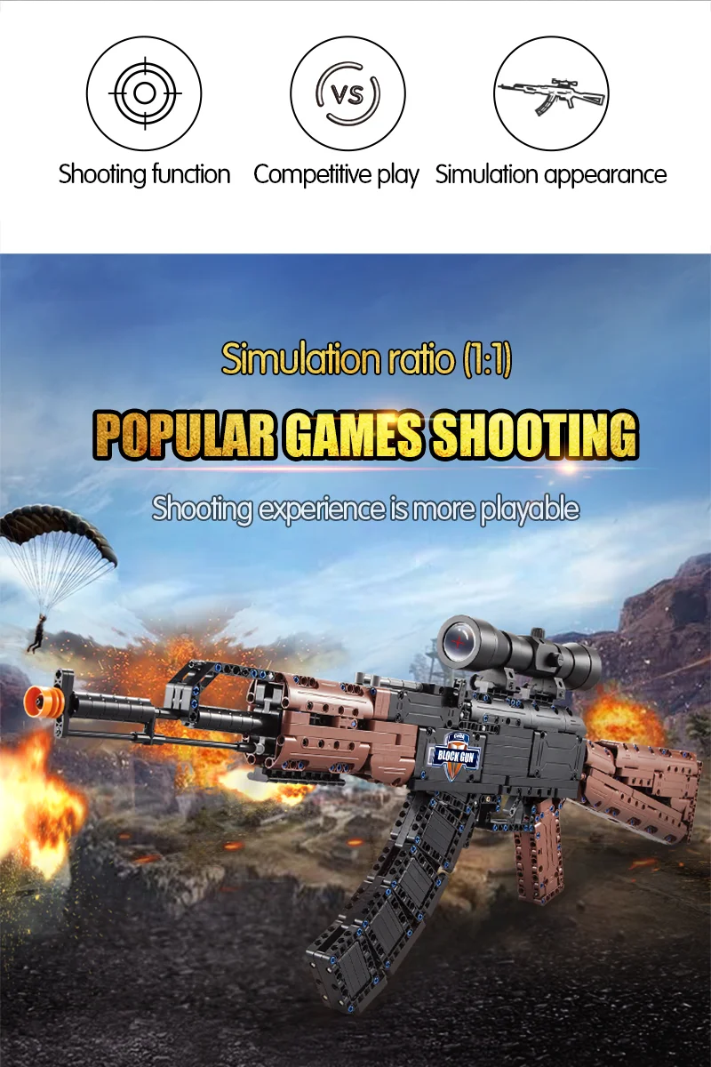 C61009 Cada Swat Military Ww2 Weapon Ak47 Models Plastic Technical City ...