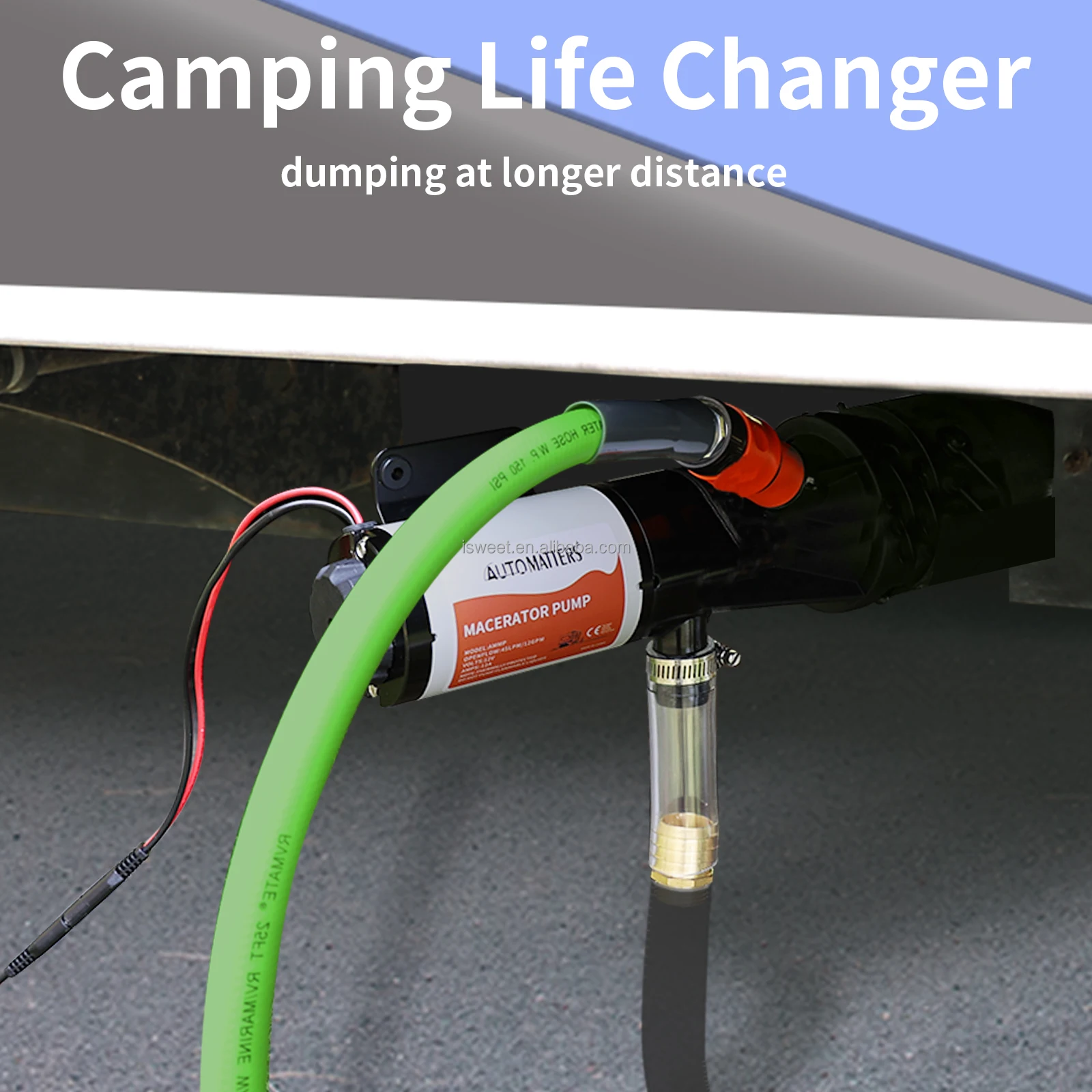 Rv Macerator Pump 12v 12gmp,Rv Waste Pump With Garden Hose Discharge ...