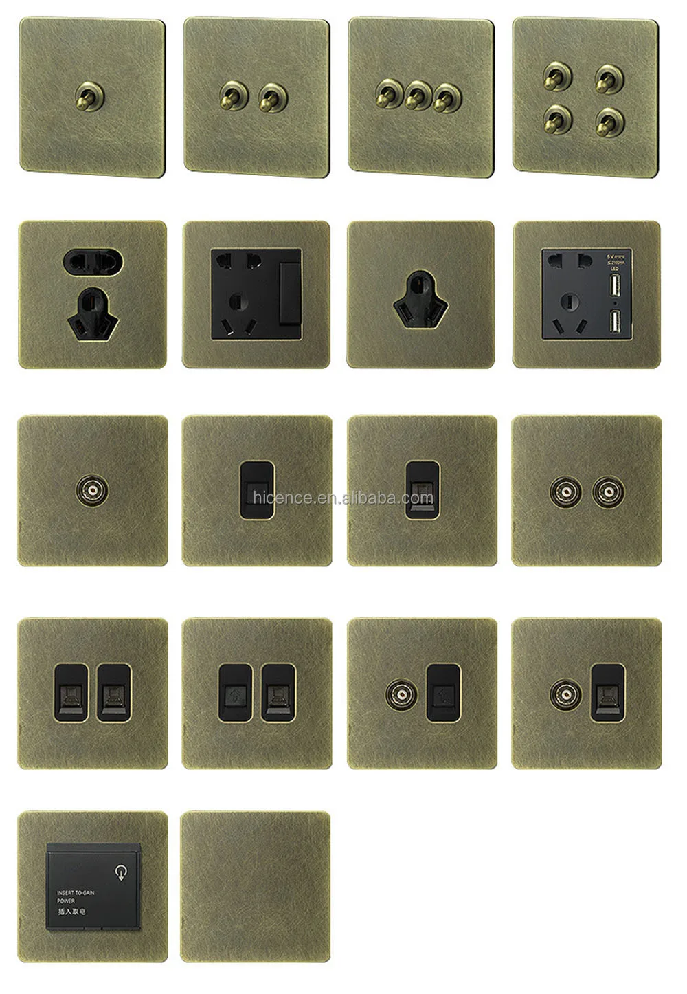 Bronzed Socket Brass Switched Socket Double USB Retro