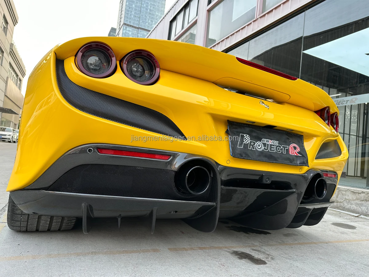Ferrari F8 Dry Carbon Fiber Modified OEM Rear Bumper Lip Spoiler Auto ...