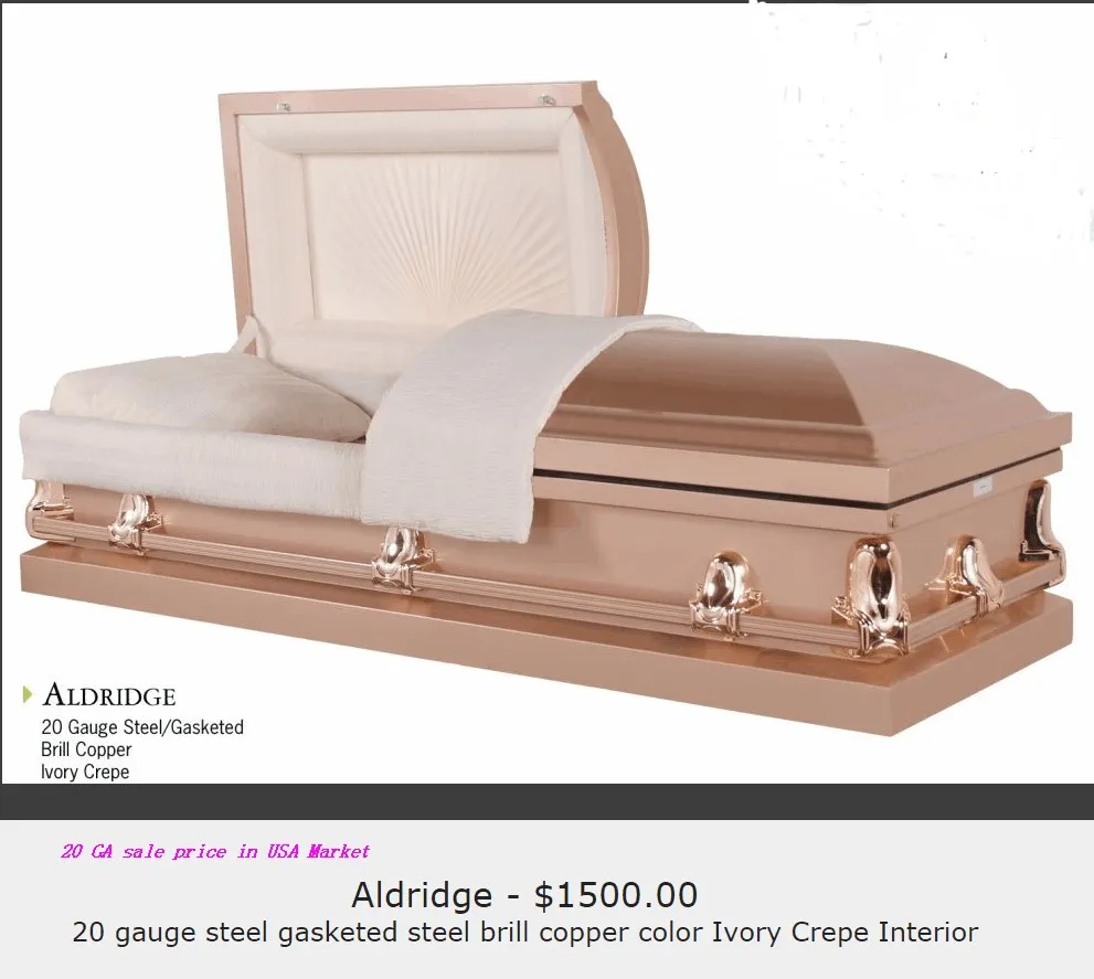 Elegant USA Standard Funeral Metal Steel Casket & Coffin