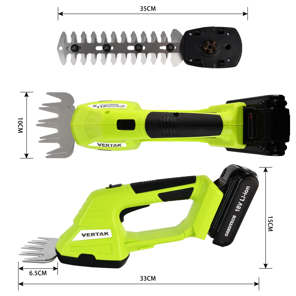 VERTAK Garden Tools Li-ion 2-in-1 Grass Cutter and Hedge Trimmer ...