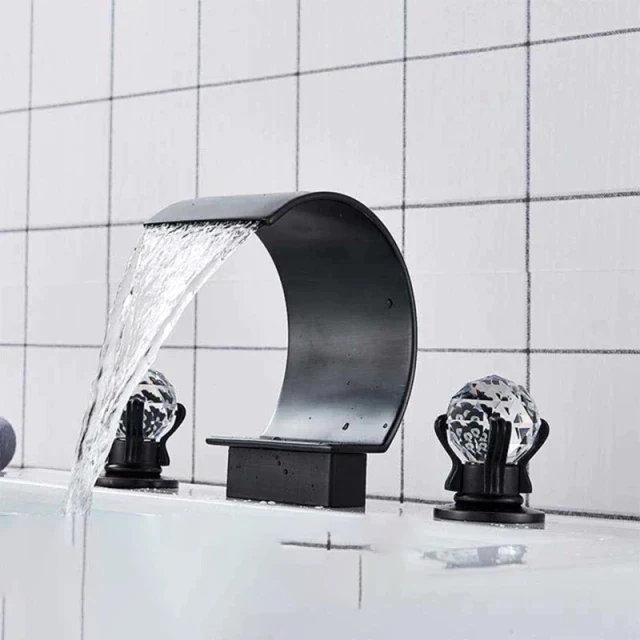 Stainless Steel Bathroom Faucet Modern Waterfall Face Basin Faucet 3 ...