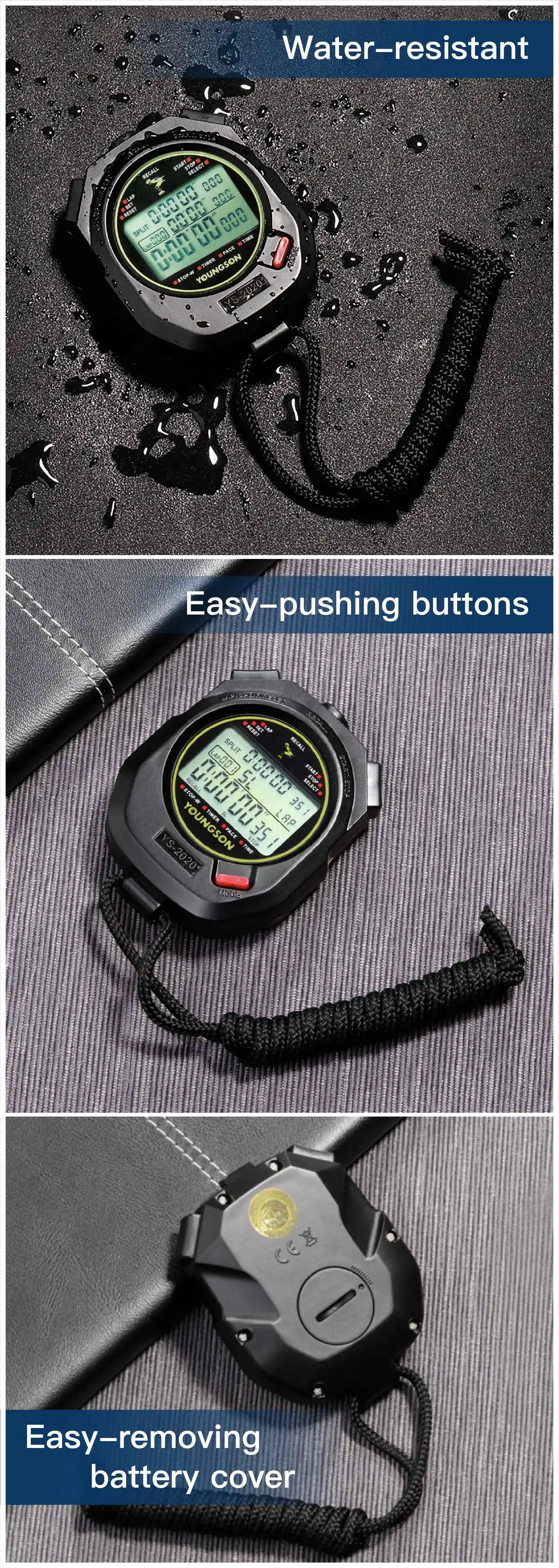 500 Memory Electronic Digital Stopwatch - Professional Sports Timer