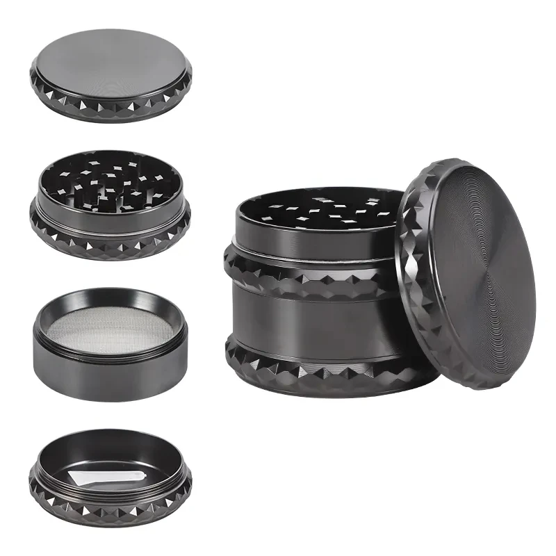 Ky 60mm Manual Tobacco Grinders Smoking 4-layer Zinc Alloy Smoke Spice ...